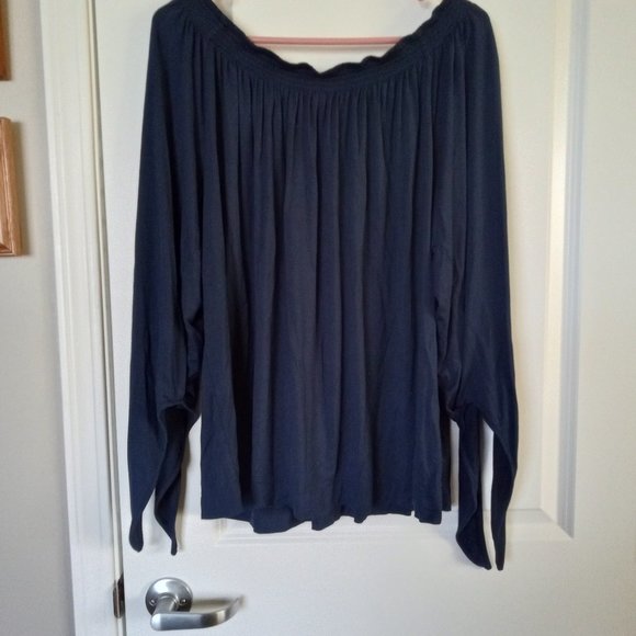 Chaps | Tops | Navy Off Shoulder Top | Poshmark